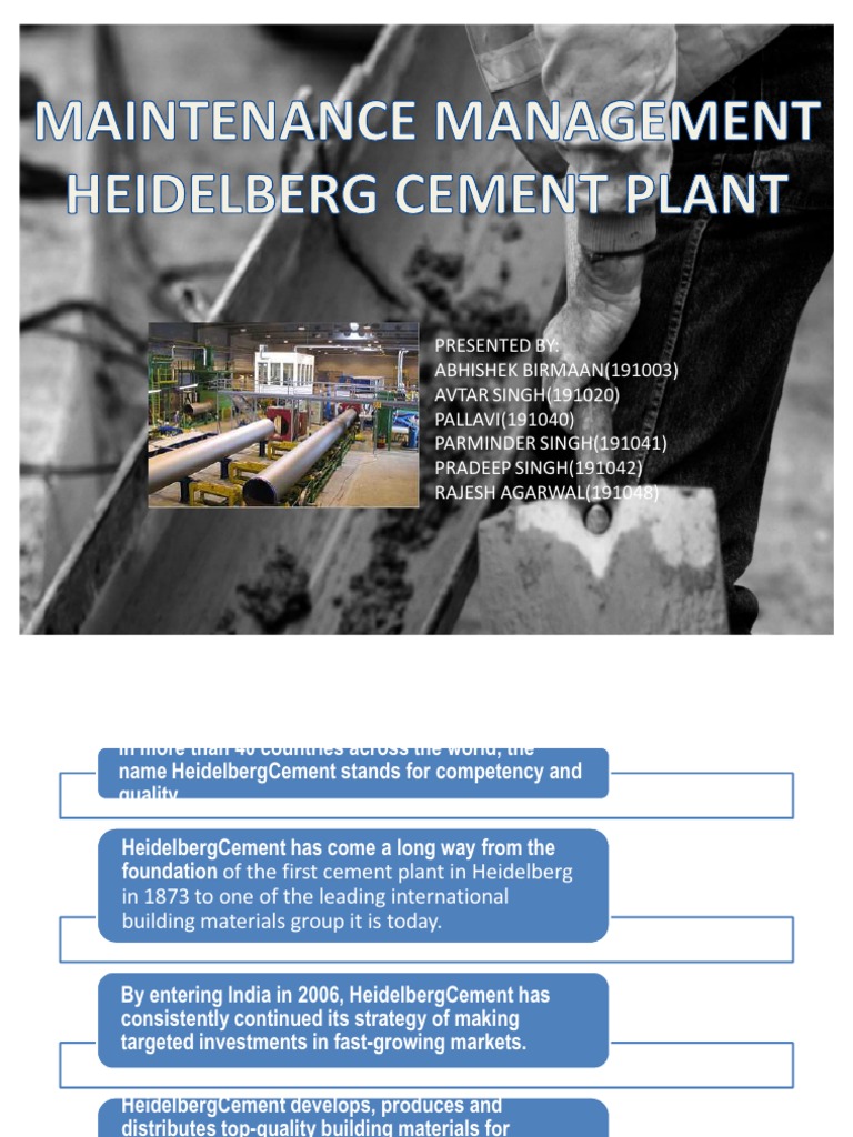 Heidelberg Cement Plant Maintenance Management | PDF | Reliability ...