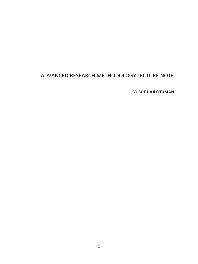 Advanced Research Methodology Notes | PDF | Quantitative Research ...