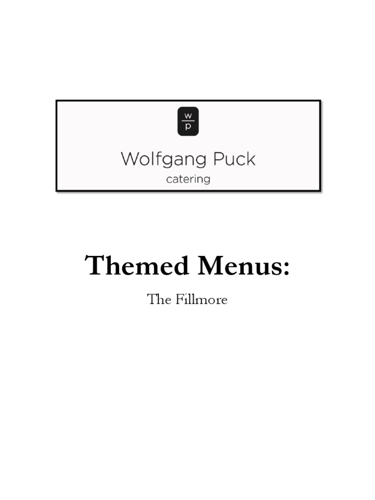 Themed Menus at The Fillmore | PDF | Sports & Recreation | Cooking ...