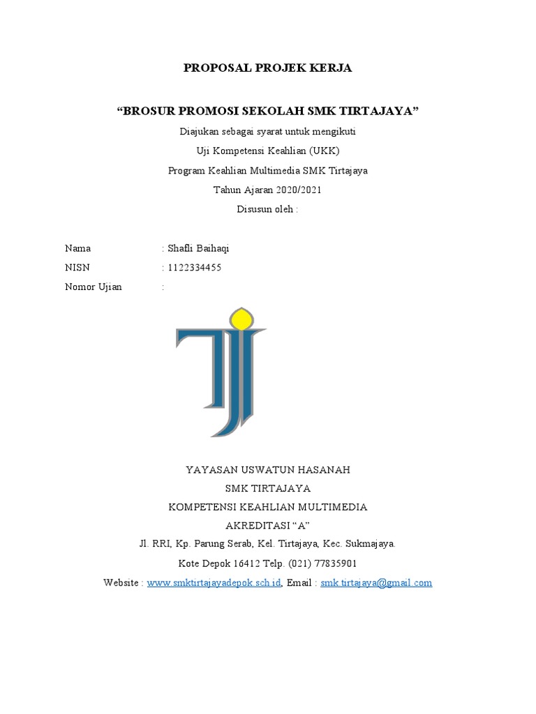 Contoh Proposal Ukk 2021 | PDF