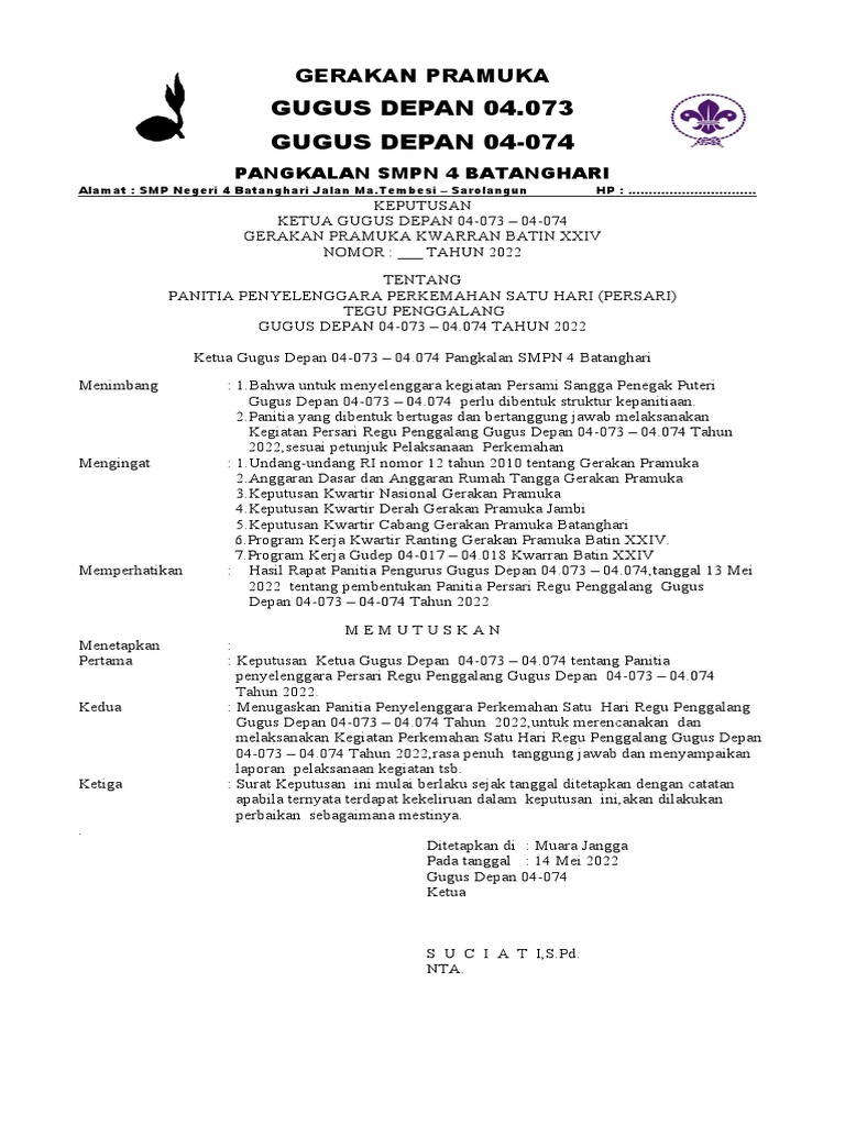 Keputusan Panitia Persari 2022 | PDF