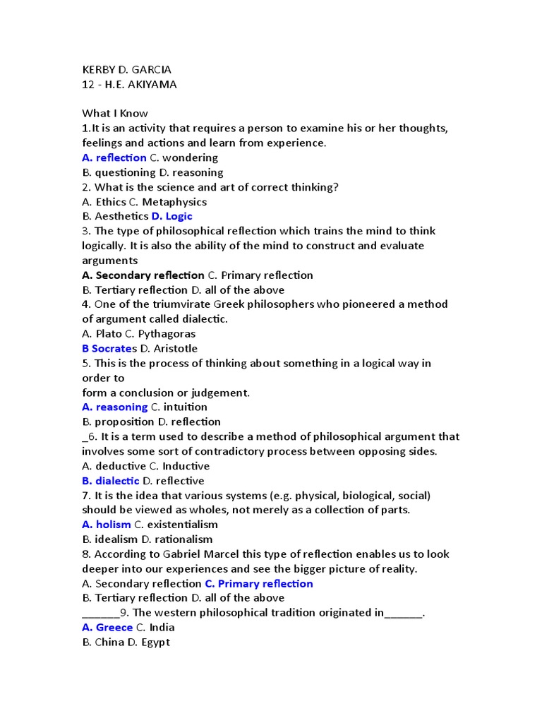 Philosophy Module 1 | PDF | Reason | Thought