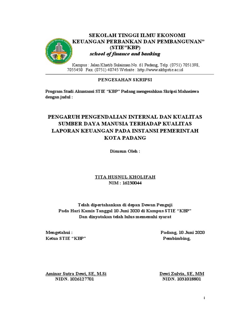 SKRIPSI FIX Print | PDF | Pengelolaan Keuangan & Uang