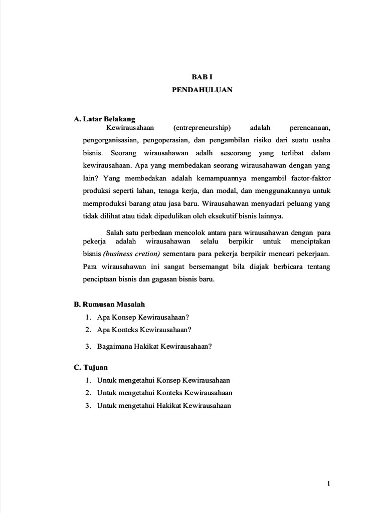 PDF Konsep Konteks Hakikat Kewirausahaan Compress | PDF