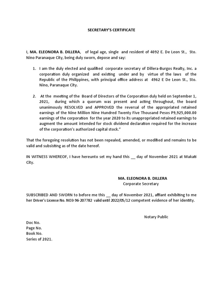 Reversal of Retained Earnings Resolution | PDF | Law