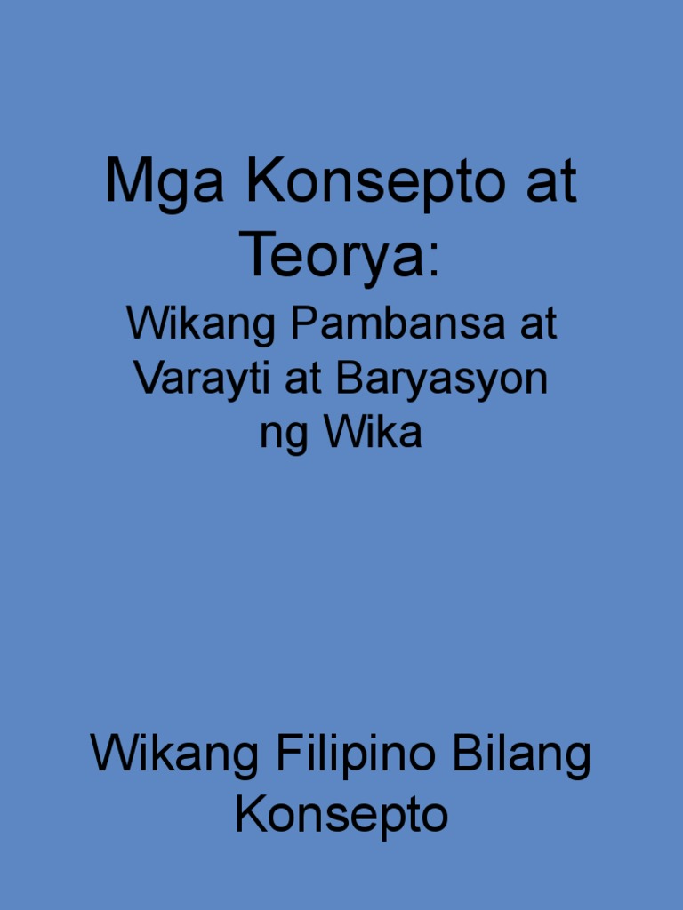 Mga Konsepto at Teorya | PDF