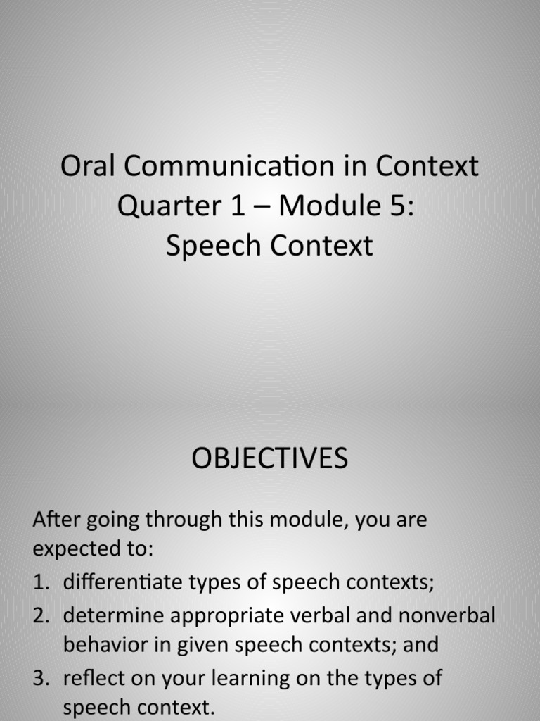 Oral Communication Module 5 | PDF
