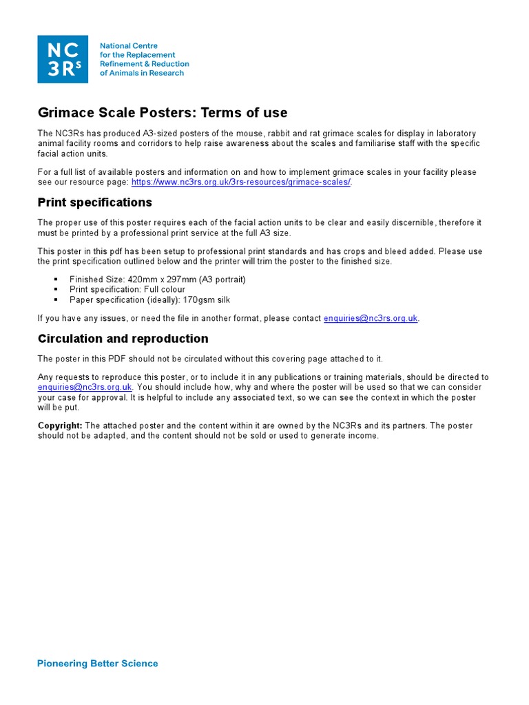 NC3Rs Rat Grimace Scale Poster (En) | PDF