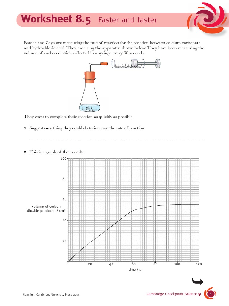 Cambridge Science Worksheet 8.5 | PDF | Reaction Rate | Acid