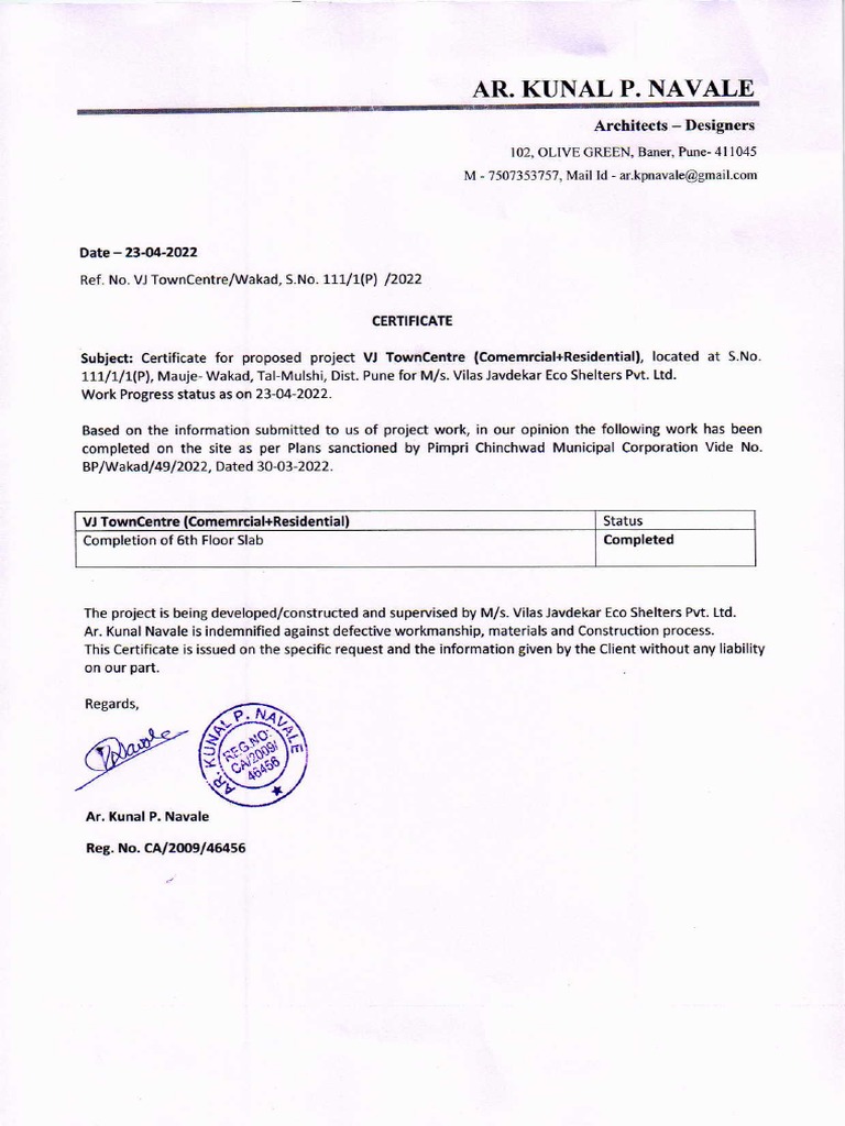 Architect Certificate. | PDF