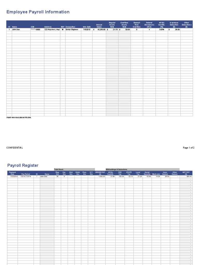 Employee Payroll Information | PDF | Taxes | Payroll