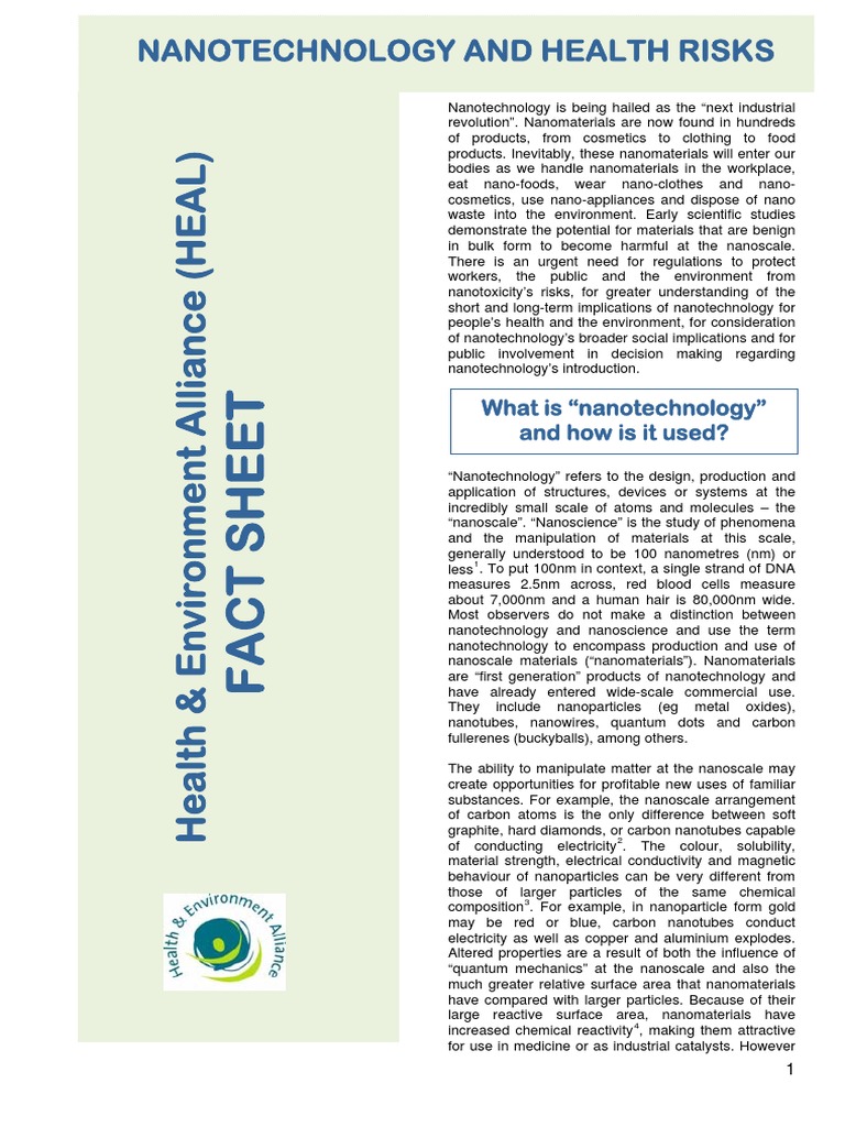 17 - Nanotechnology and Health Risks | PDF | Nanotoxicology ...