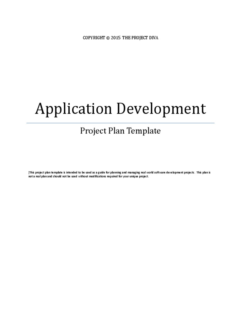 Application Development: Project Plan Template | PDF | Software ...