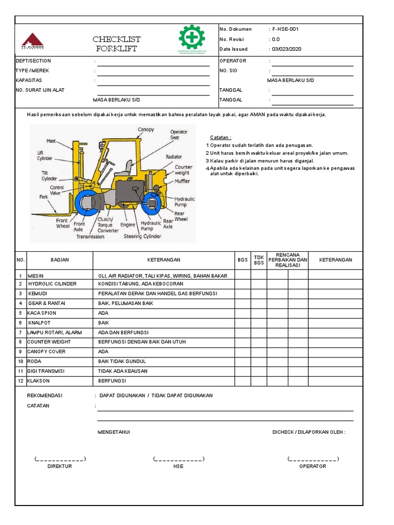 FORKLIFT_CHECKLIST | PDF