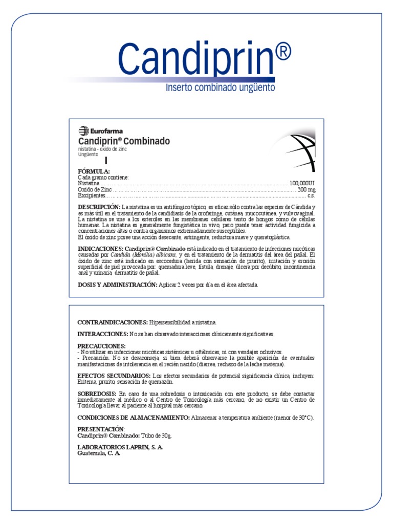 Bula Candiprin | PDF | Ciencias de la Salud | Enfermedades y trastornos