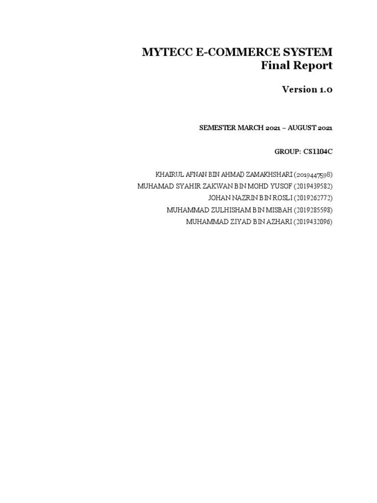 Isp250 FR - Mytecc E-Commerce System | PDF | Software | Data Management