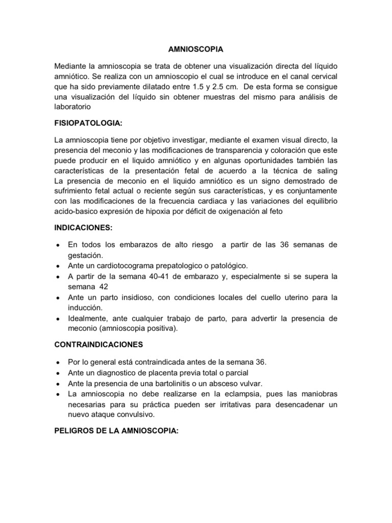 Qué es la amnioscopia | PDF
