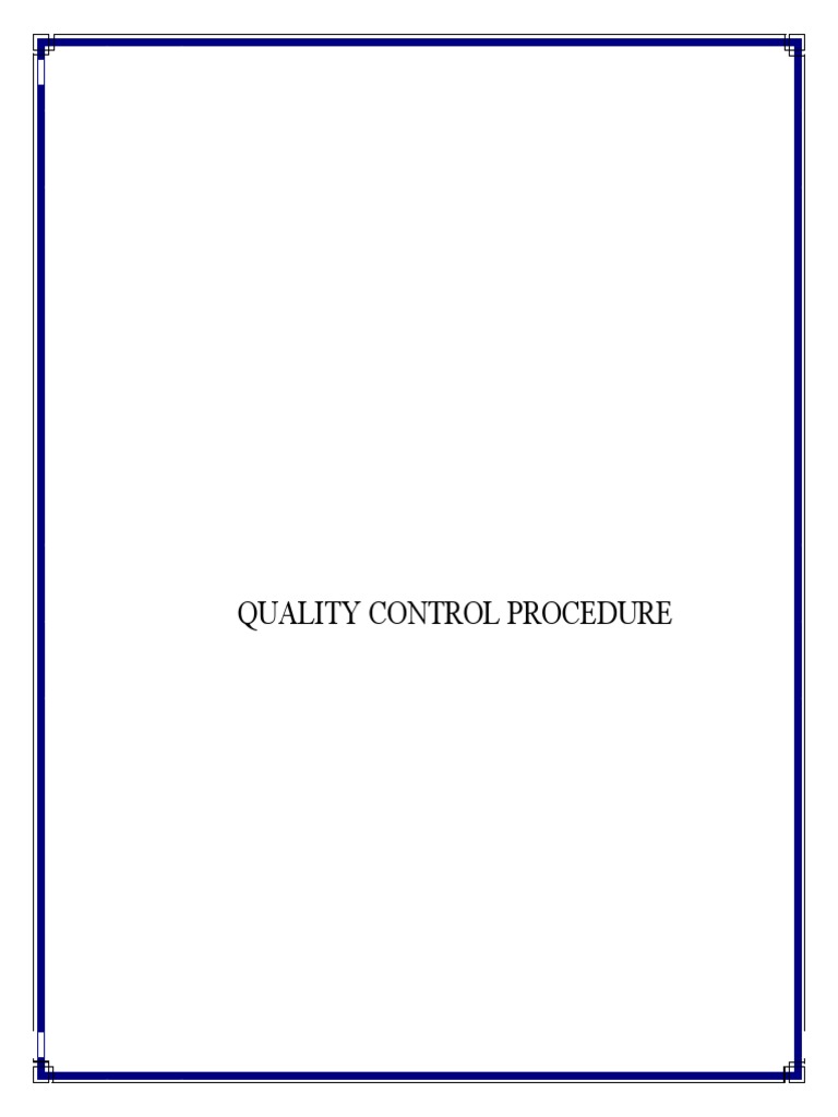 QCP - Quality Control Procedure | PDF | Specification (Technical ...