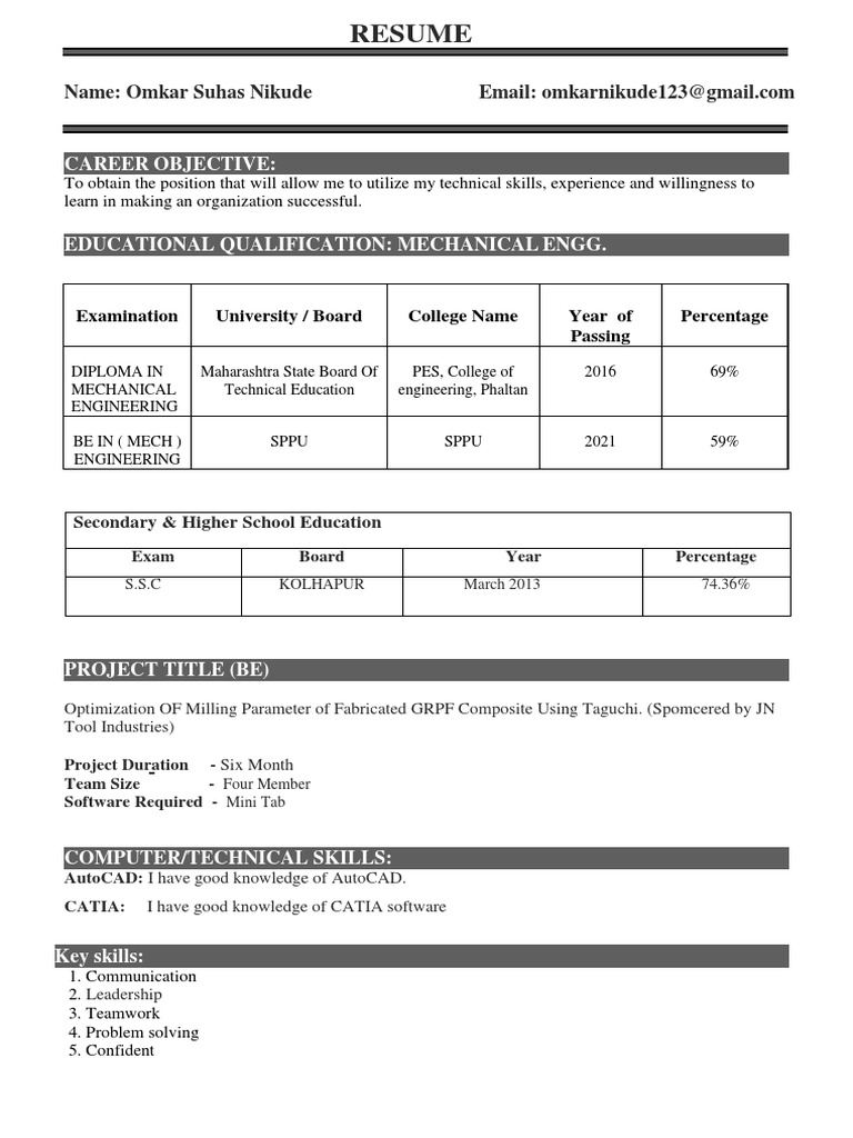 Omkar Resume - Docx T | PDF