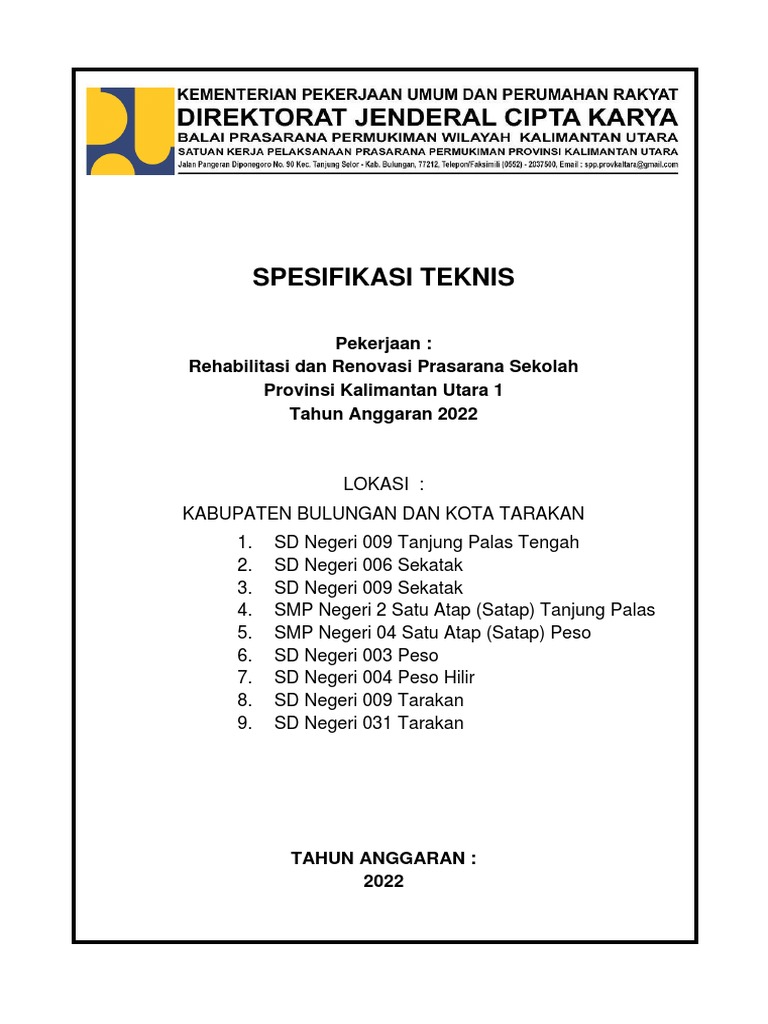 Tabel Spektek Kaltara 1 | PDF