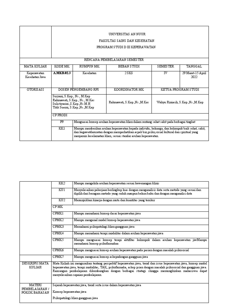 Rps Jiwa d3 Kep 2022 | PDF