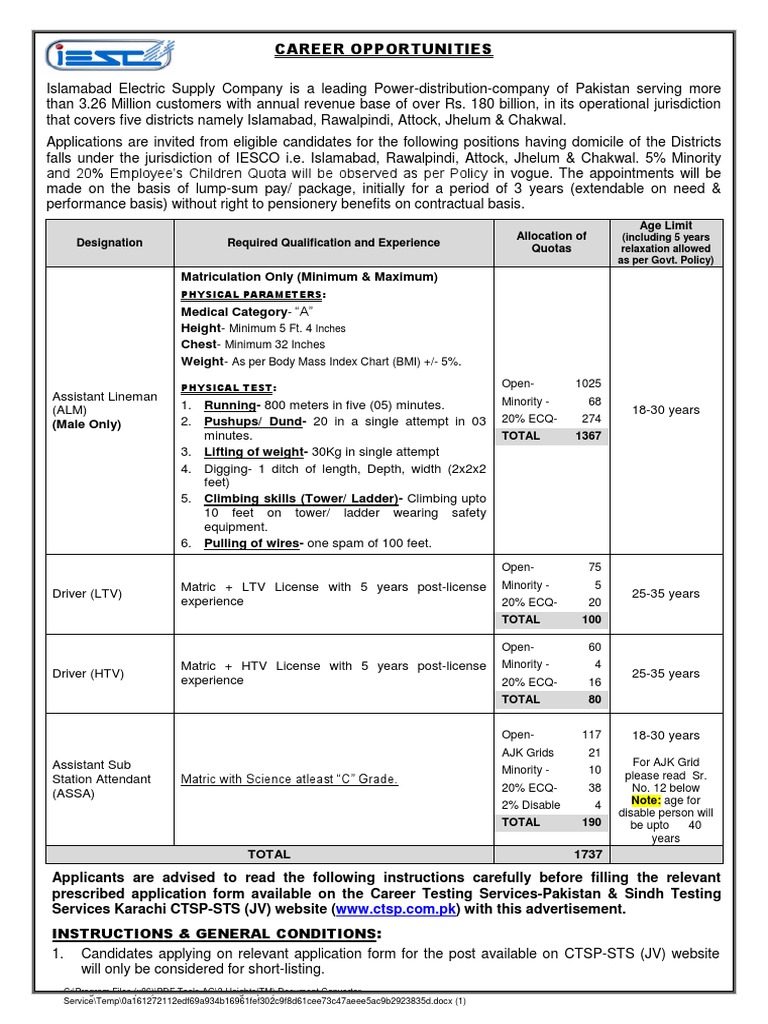 Advertisement-CTSP - (ALM Driver & ASSA) (Full-Final) | PDF | Recruitment