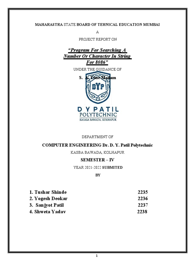 Program For Searching A Number or Character in String For 8086 | PDF | String (Computer Science ...