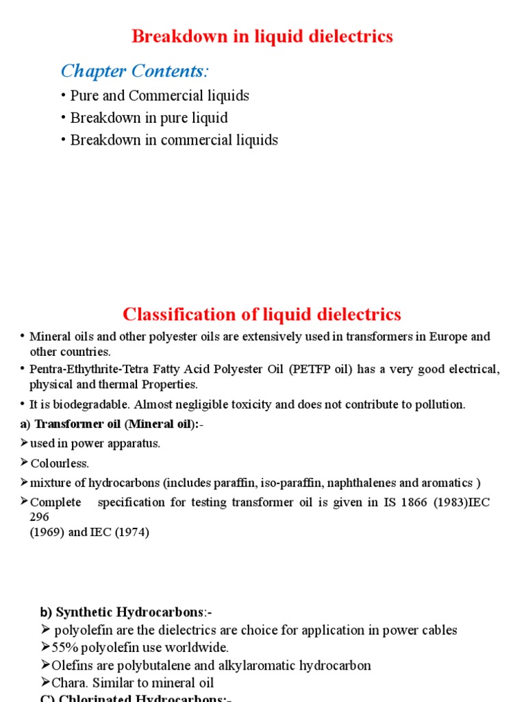 Breakdown of Liquid Dielectrics | PDF | Electrical Breakdown | Liquids