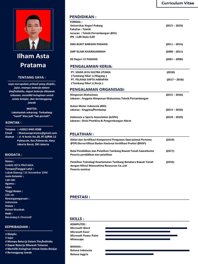 CV Ilham Asta Pratama 2021 | PDF