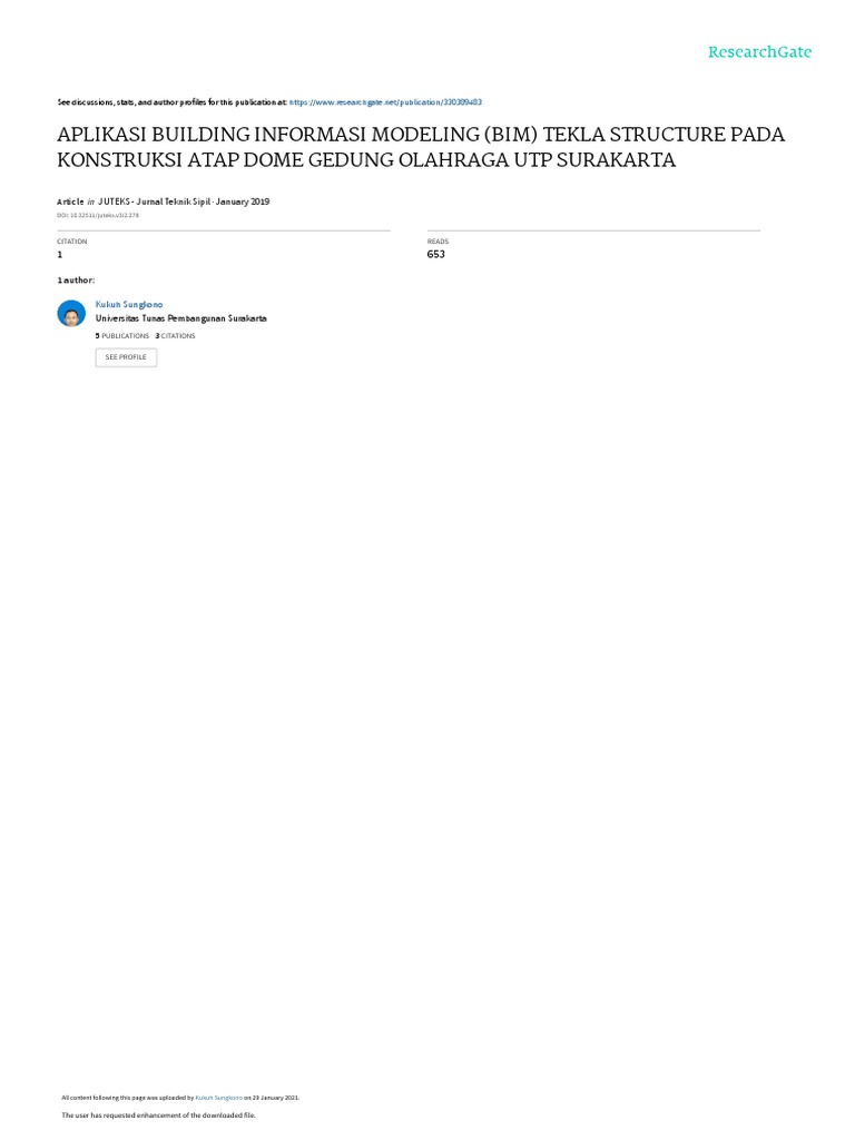 Aplikasi Building Informasi Modeling (Bim) Tekla Structure Pada Konstruksi Atap Dome Gedung ...