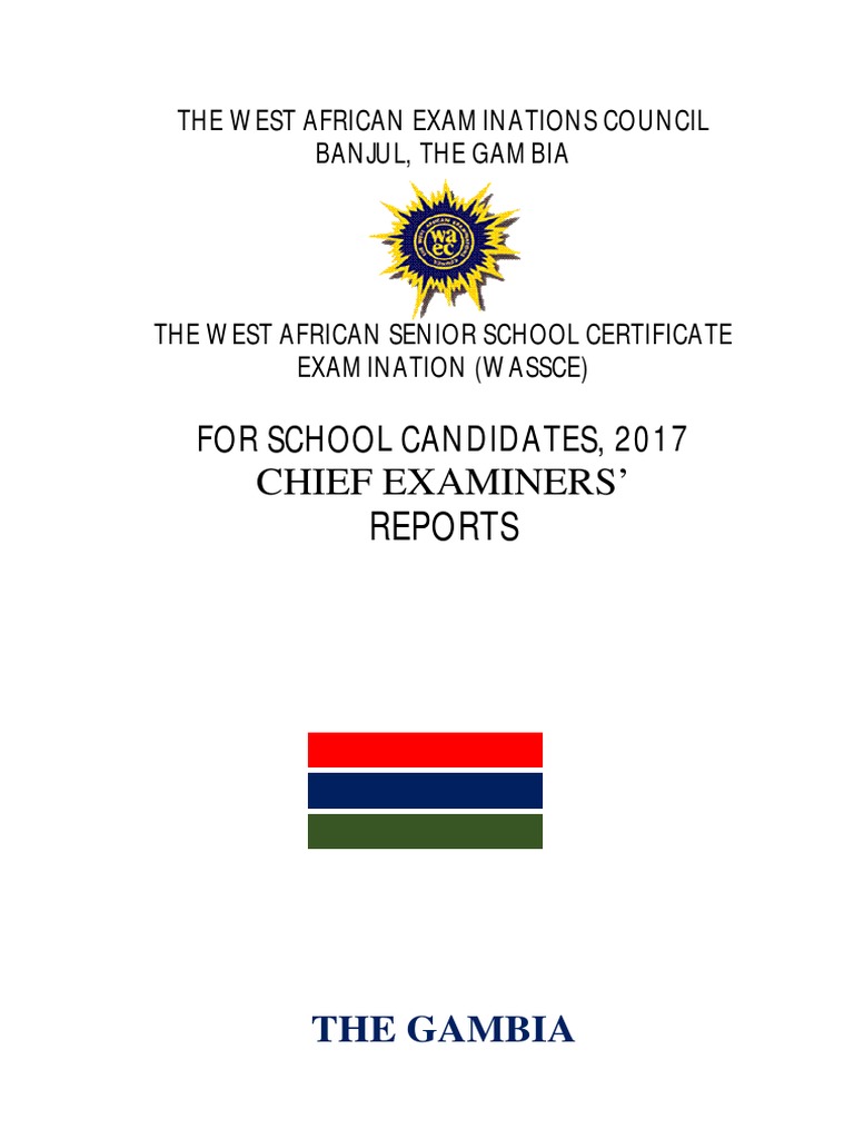 Ce Report Wassce SC 2017 Final | PDF | Test (Assessment) | Teachers