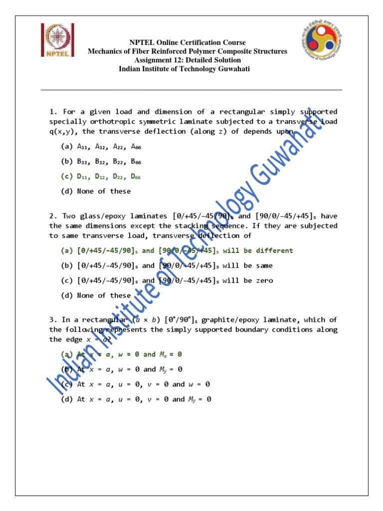 Week 12 Assignment 12 Soln | PDF | Building Materials | Materials