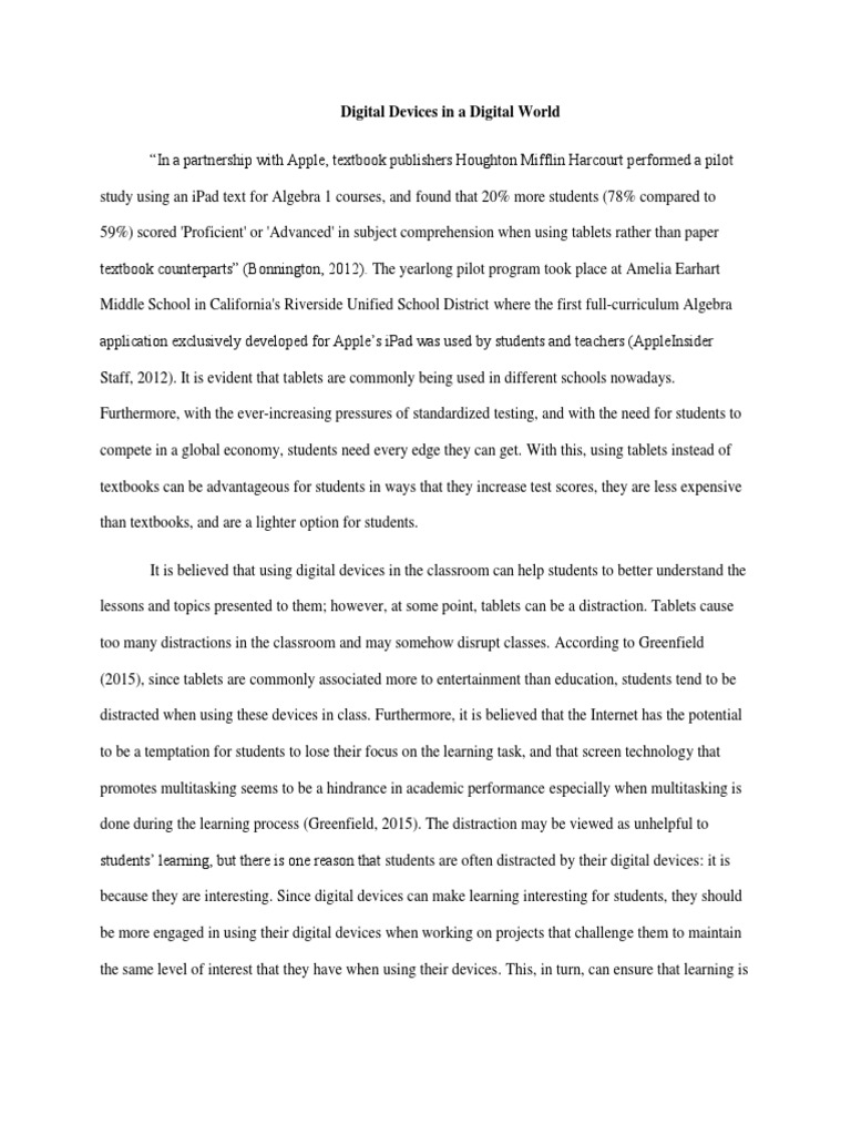 Sample Position Paper | PDF | Textbook | Tablet Computer