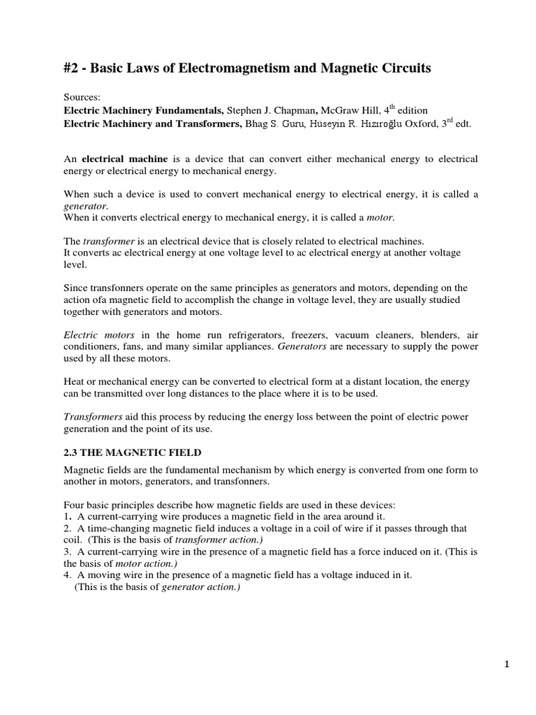 EE352 Chapter #2 Basic Laws of Electromagnetism and Magnetic Circuits | PDF | Inductance | Inductor