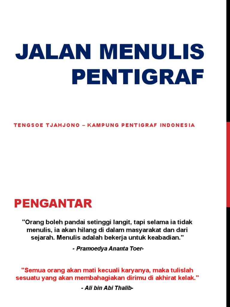 Jalan Menulis Pentigraf | PDF