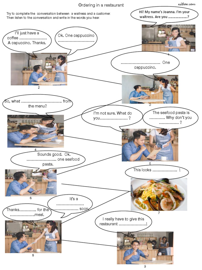 Ordering in A Restaurant Worksheet 2021 | PDF | Foods | Drink