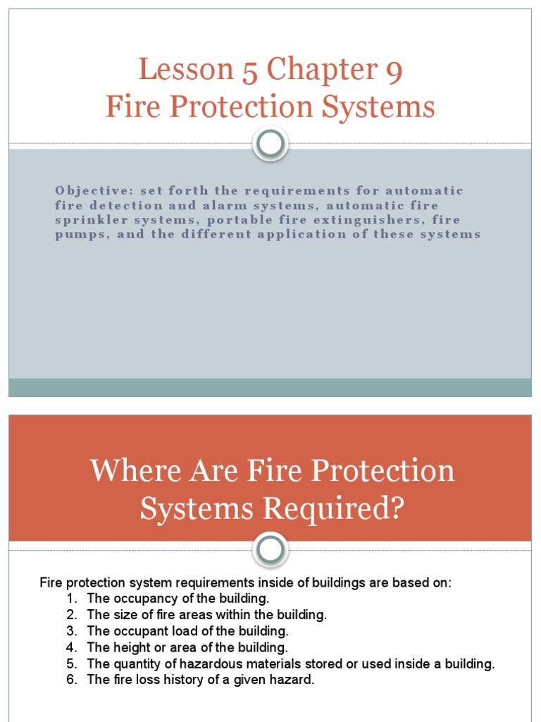 Lesson 5 Chapter 9 Fire Protection Systems | PDF | Fire Sprinkler ...