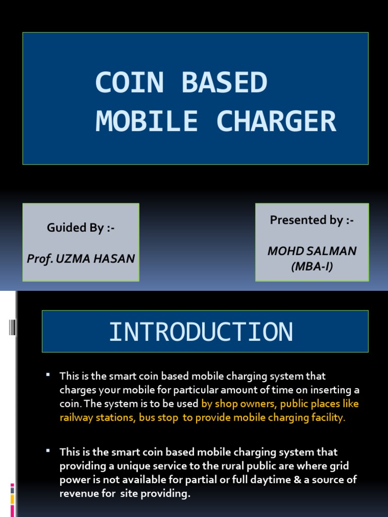 Coin-Based Mobile Charging System | PDF | Battery Charger | Swot Analysis
