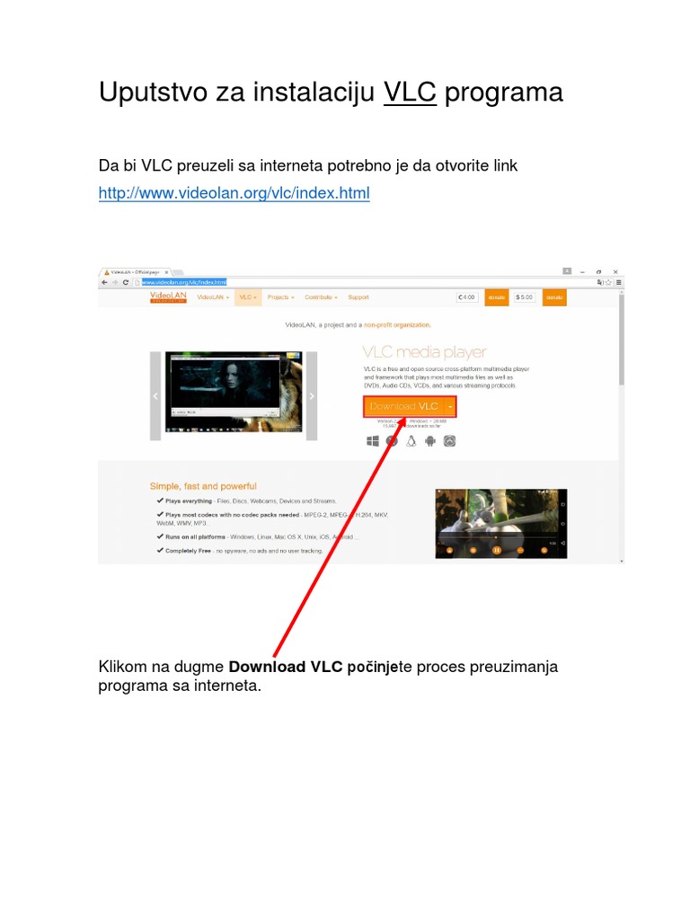 Uputstvo Za Instalaciju VLC Player-A | PDF