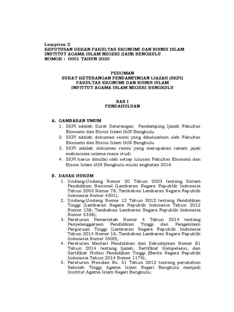 Pedoman SKPI - 1 | PDF