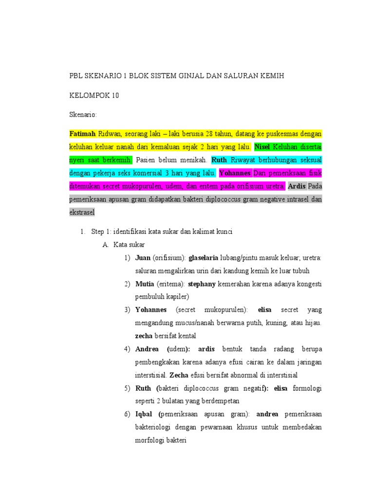 PBL Skenario 1 Blok Sistem Ginjal Dan Saluran Kemih | PDF | Pengembangan Diri | Kesehatan Holistik