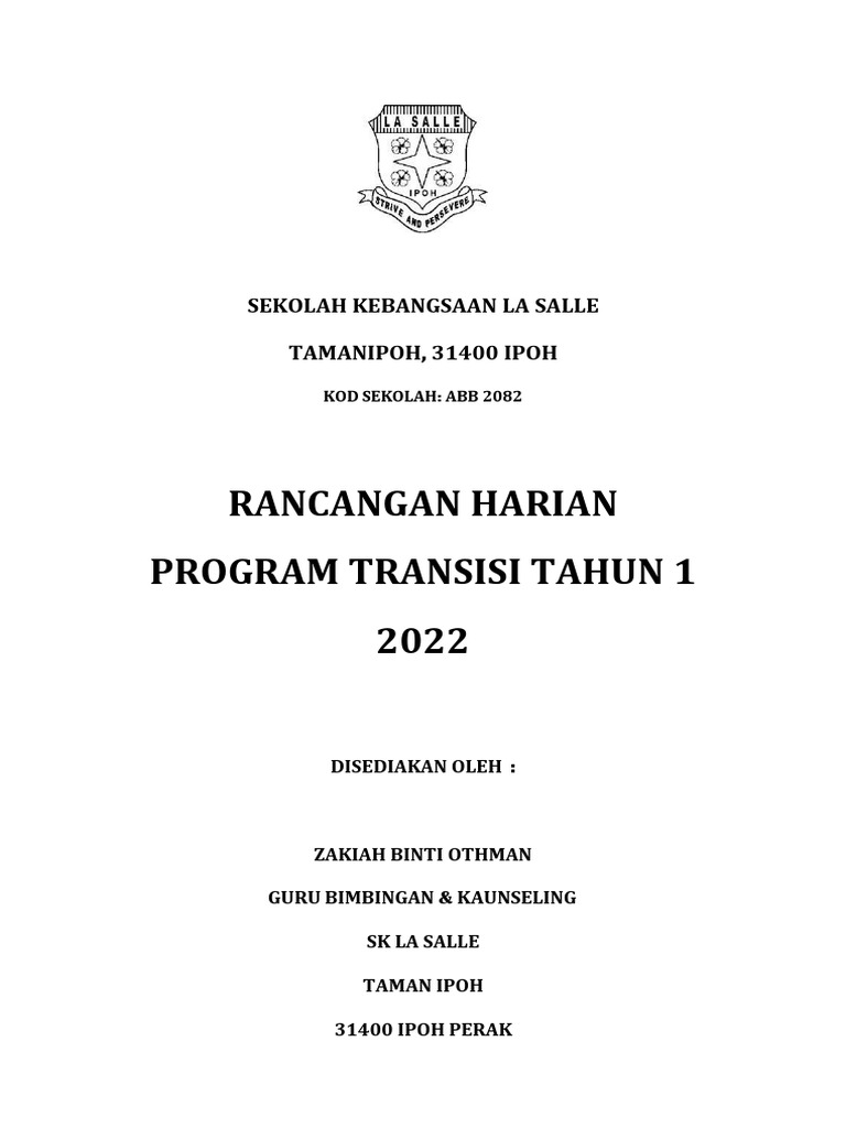 Program Aktiviti Transisi Tahun 1 | PDF