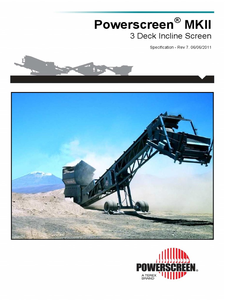 Powerscreen Mkii: 3 Deck Incline Screen | PDF | Engines | Construction ...