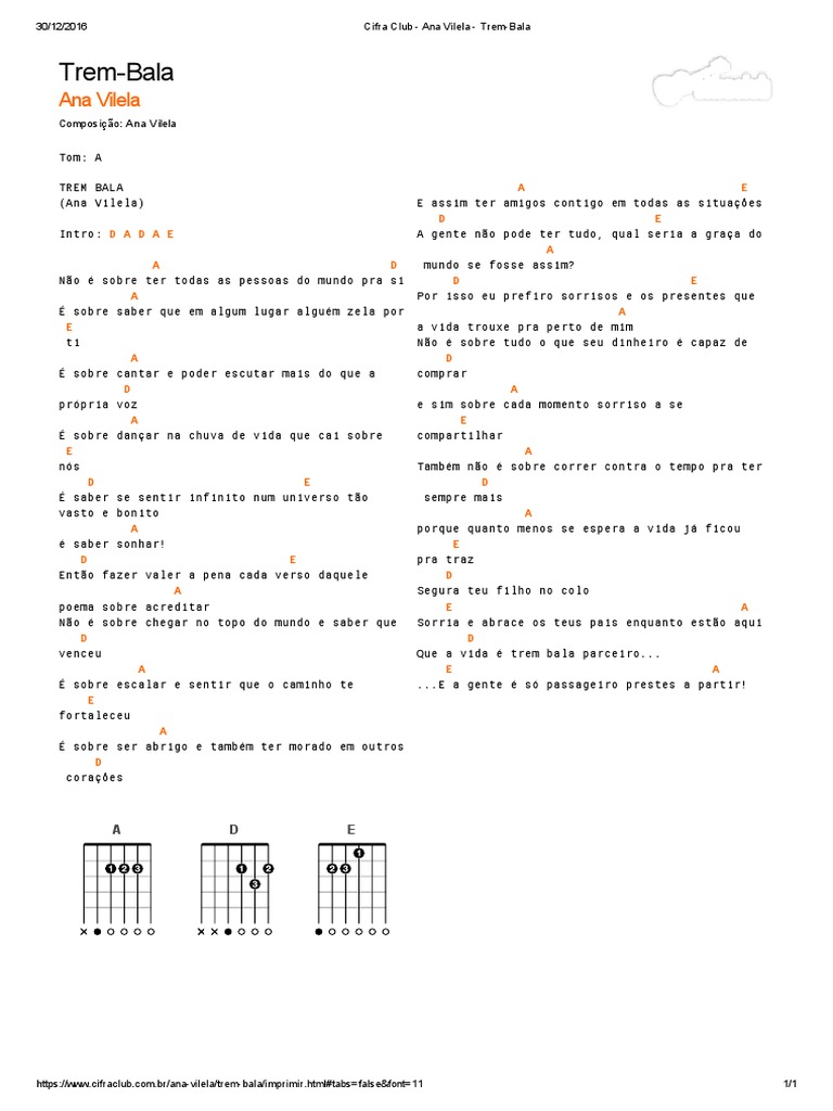 Ana Vilela - Trem-Bala | PDF