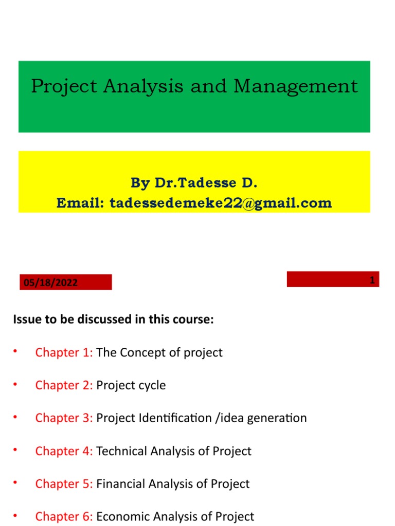 An Introduction to Key Concepts of Project Analysis and Management ...