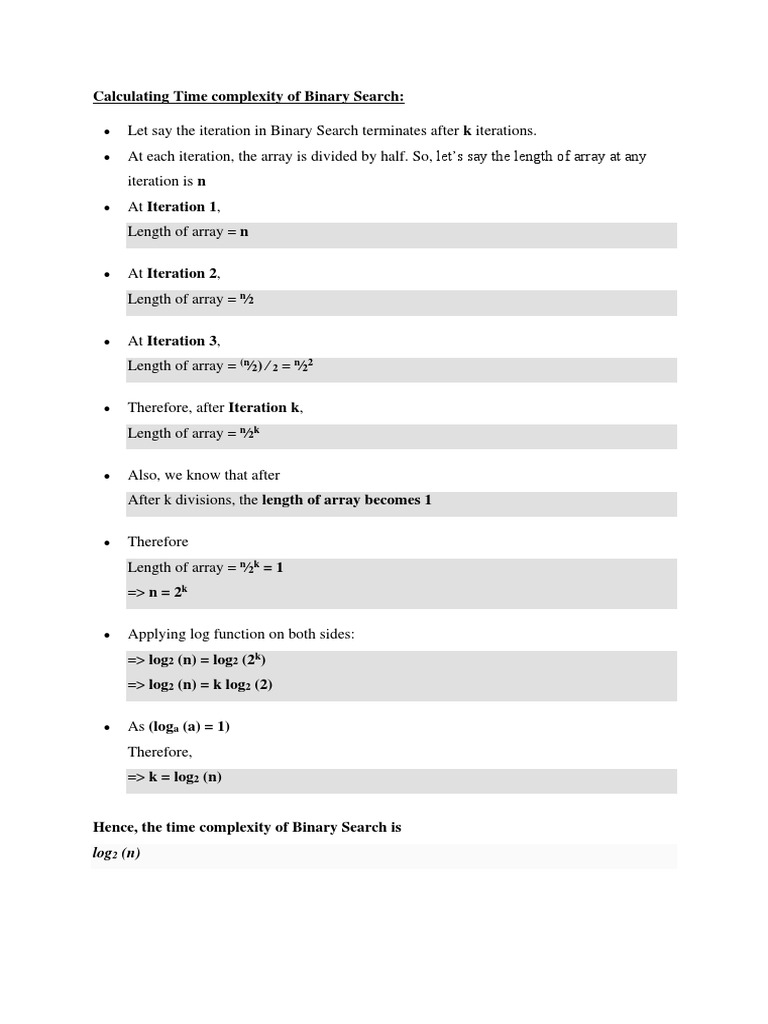 Time Complexity of Binary Search | PDF | Science & Mathematics