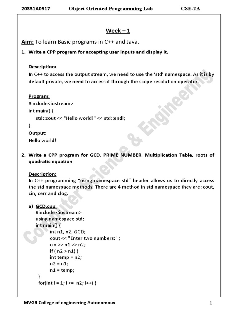 Oop Lab Pdf Inheritance Object Oriented Programming Class