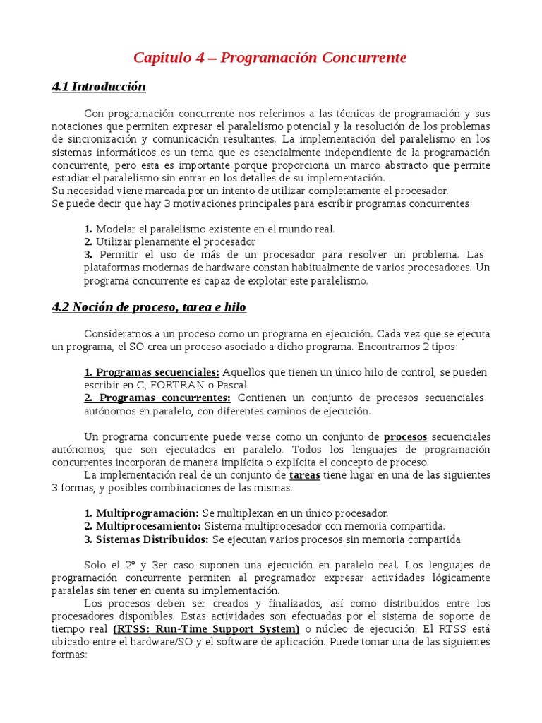 Leccion - 4 - Programacion Concurrente | PDF | Hilo (Computación) | Lenguaje de programación