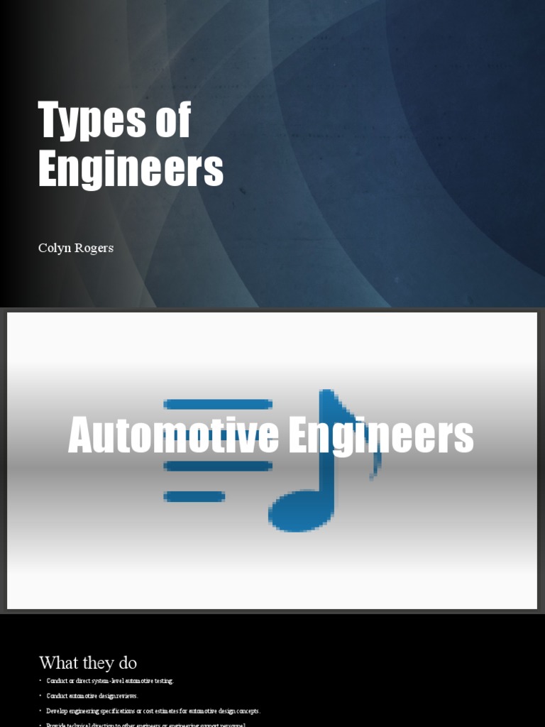 Types of Engineers | PDF | Engineering | Mechanical Engineering