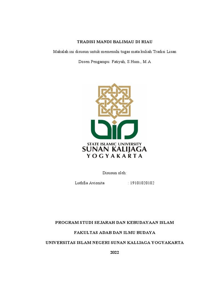 Tradisi Mandi Balimau di Riau | PDF